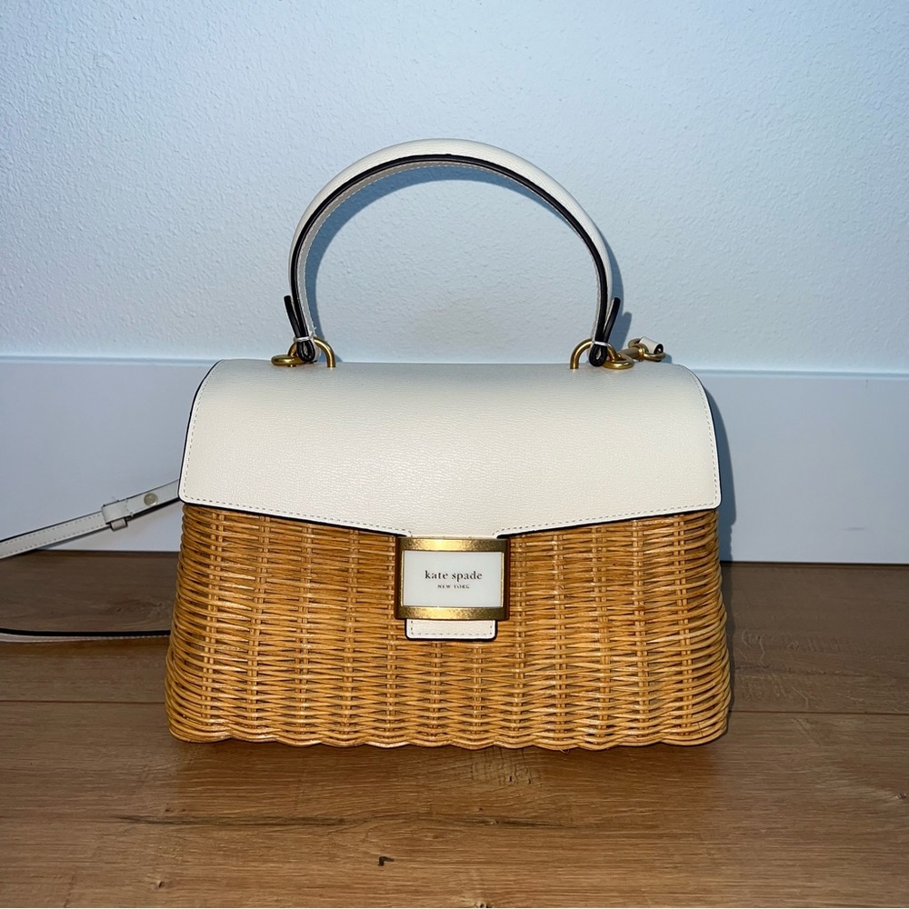 Kate Spade Medium Katy Wicker Top Handle Bag - Gem